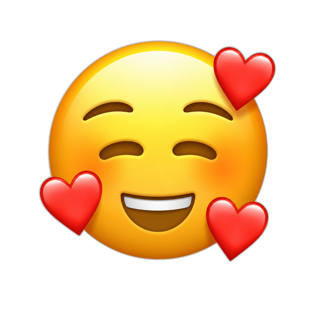 laughing emoji with hearts - AI Emoji Generator