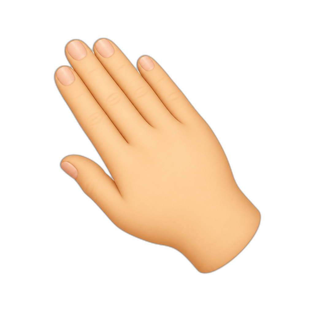 Caucasian hand palm down - AI Emoji Generator